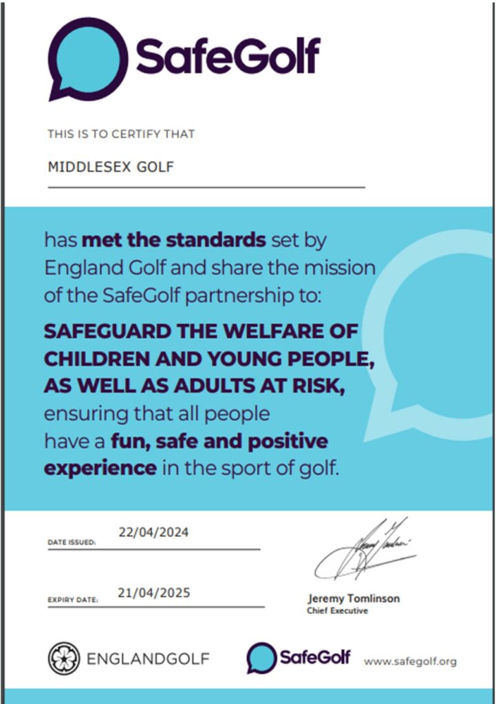 Safeguarding – Middlesex Golf